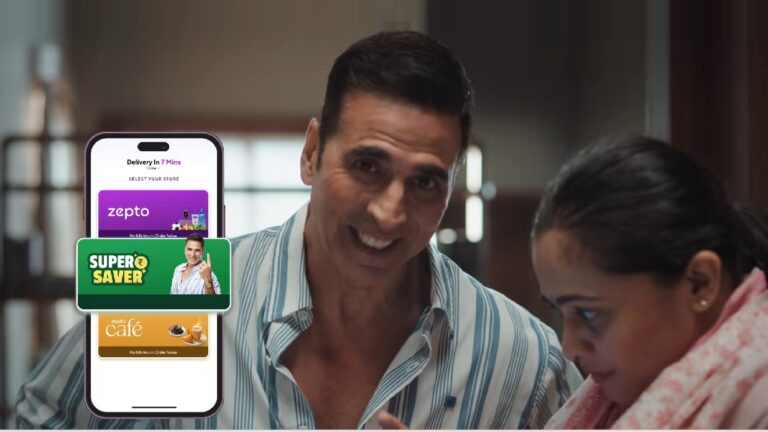 Zepto's SuperSaver features Akshay Kumar & Jr. NTR. - Advertising Reporter